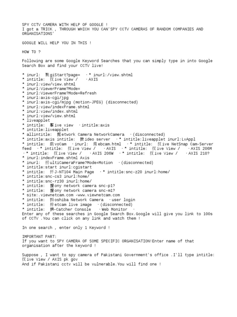 Cctv Pdf Search Engine Optimization Closed Circuit Television
