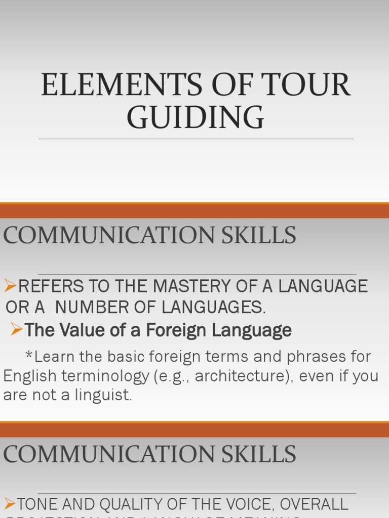 Essential Skills for Tour Guides | PDF