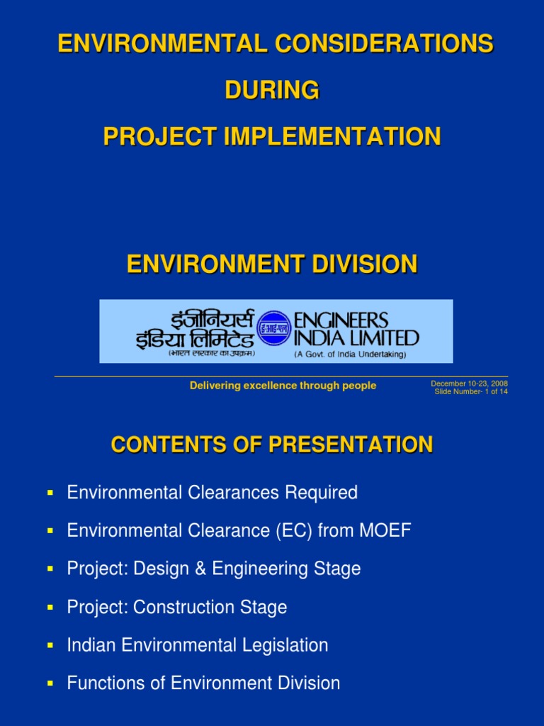 Environmental Considerations in Projects | PDF | Environmental Impact ...