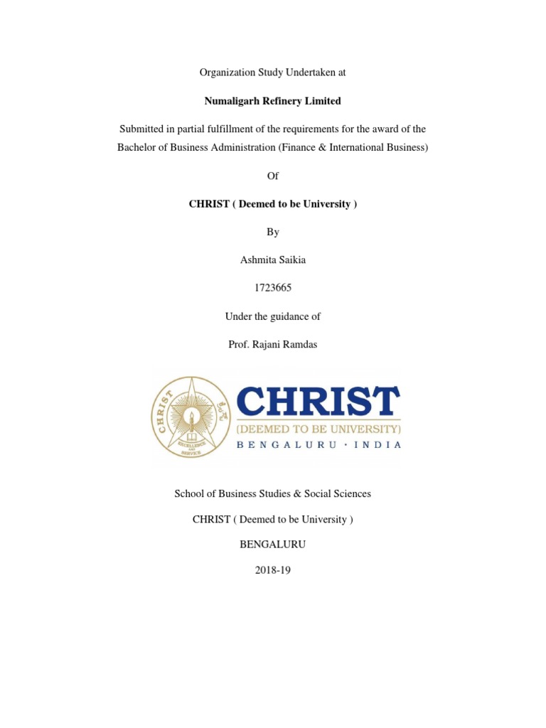 NRL Internship Report | PDF | Futures Contract | Petroleum Industry