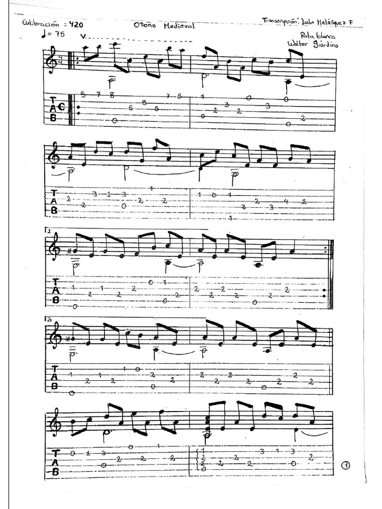 Otoño Medieval (Tabs - Partituras)