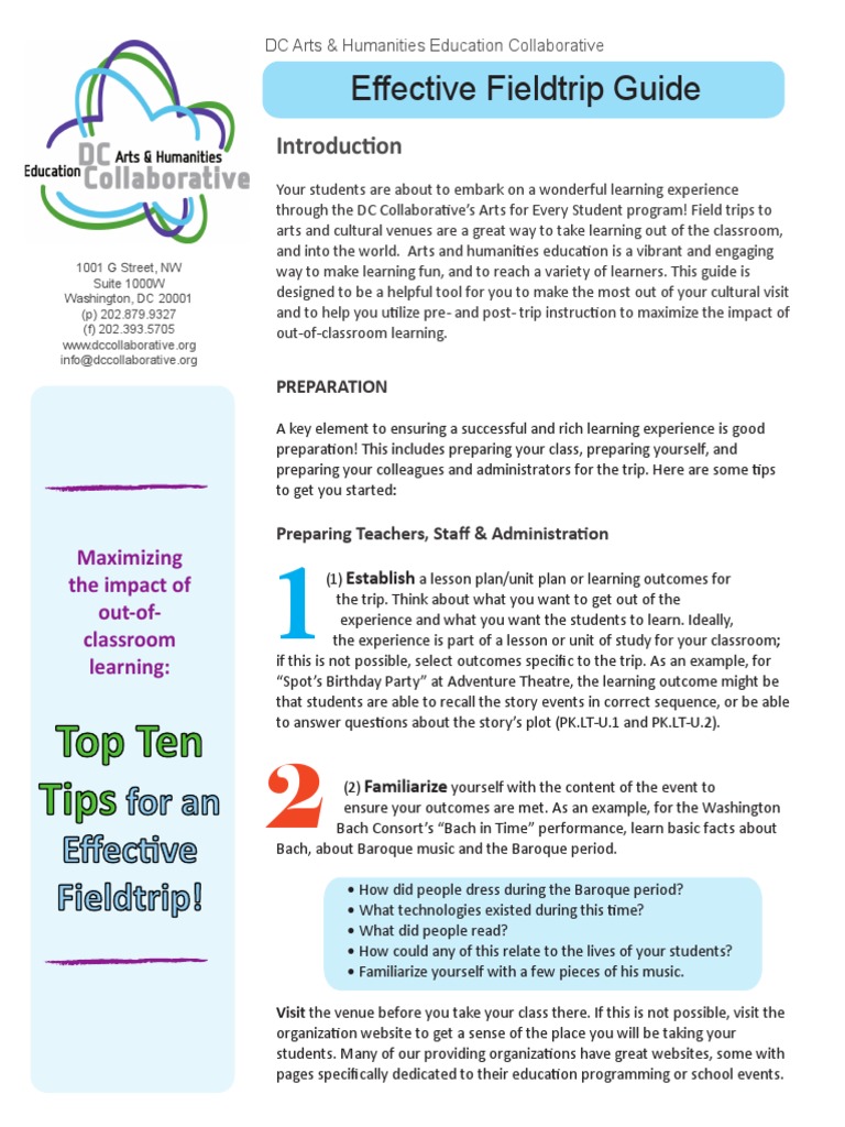 Effective Fieldtrip Guide | PDF | Learning | Lesson Plan