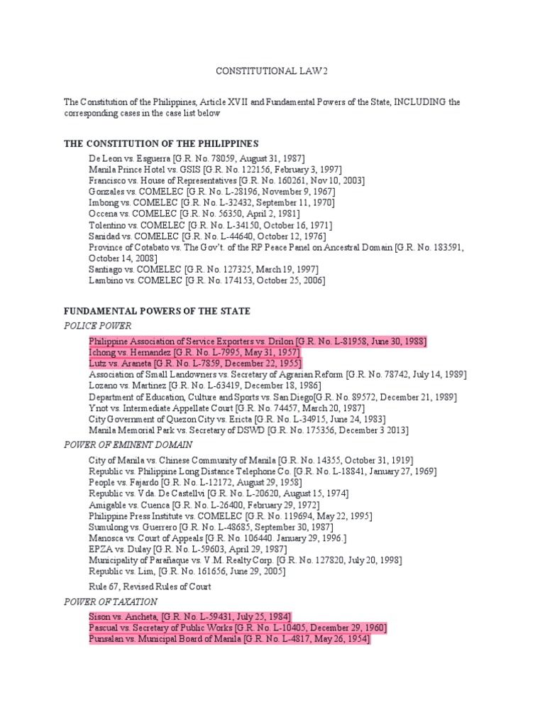 1 Constitutional Law II Syllabus | PDF | Commission On Elections ...