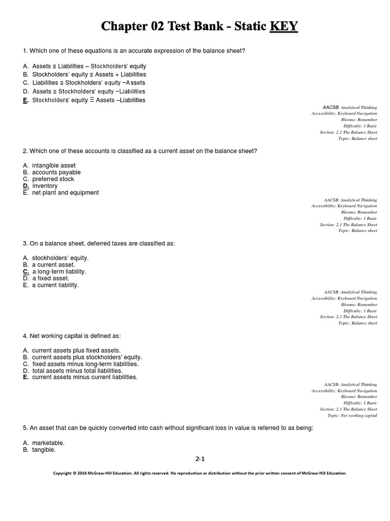 654 Sample | PDF | Balance Sheet | Book Value