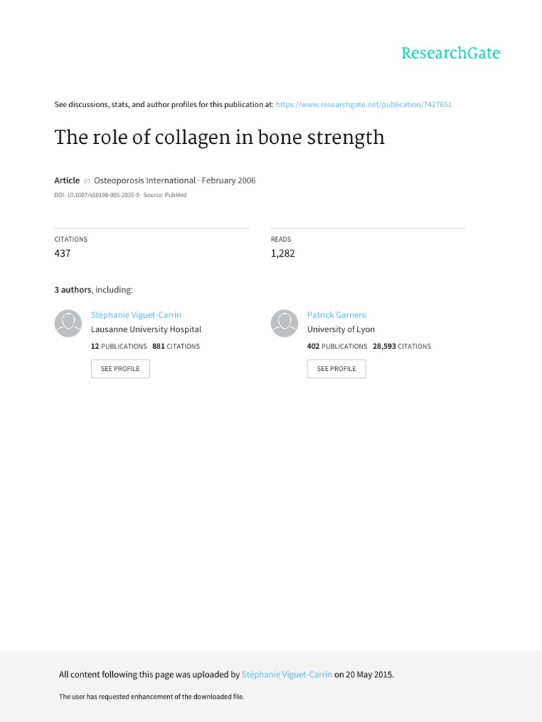 The Role of Collagen in Bone Strength | PDF | Collagen | Bone