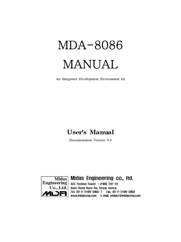 MDA-8086 Microcomputer User Manual | PDF | Microcomputers | Random ...