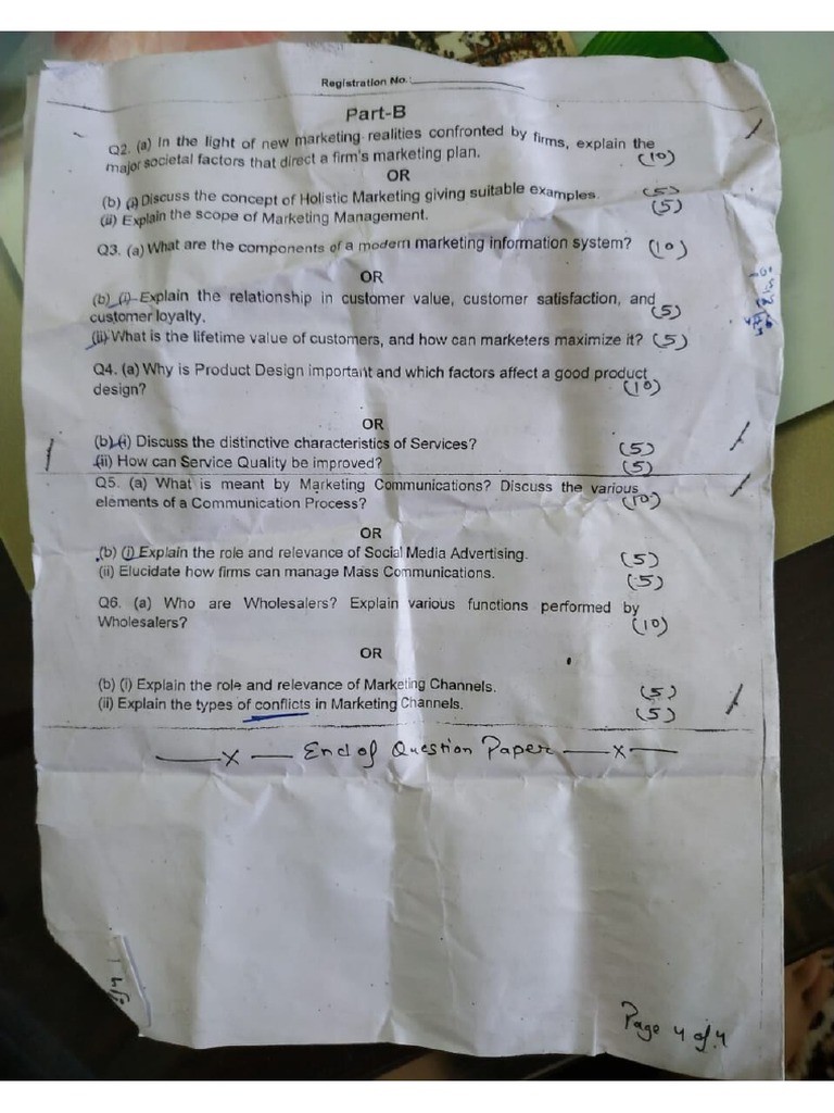 Marketing Management LPU Question Paper | PDF