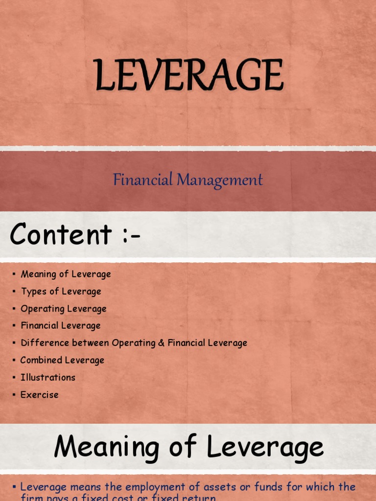 Financial Management | PDF | Leverage (Finance) | Financial Markets