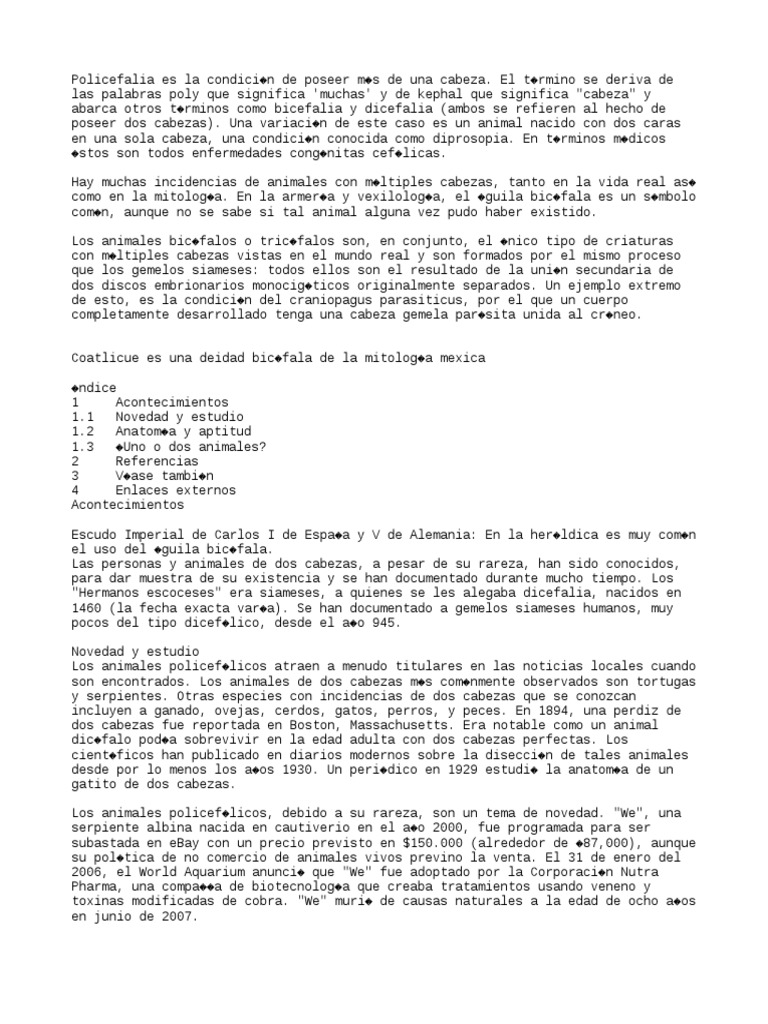 Policefalia: Animales de múltiples cabezas | PDF | Nacimientos ...
