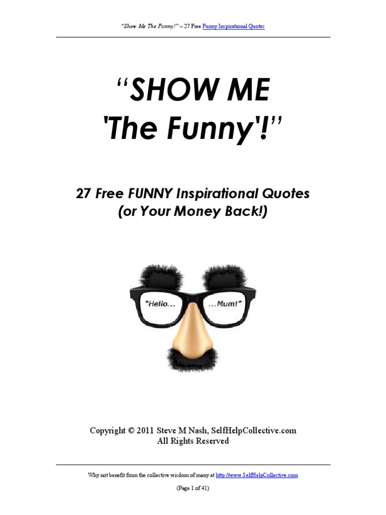 27 Free Funny Inspirational Quotes PDF | PDF | Social Science | Self ...