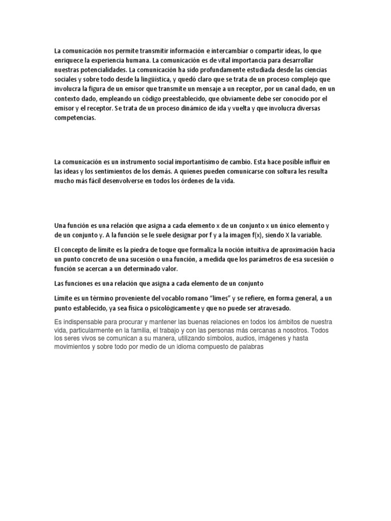 La Comunicación Nos Permite Transmitir Información e Intercambiar o ...