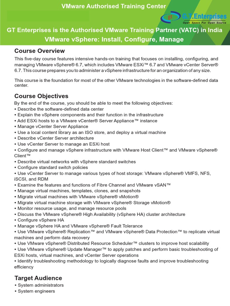 VMware VSphere ICM v6.7 | PDF | V Mware | Virtualization