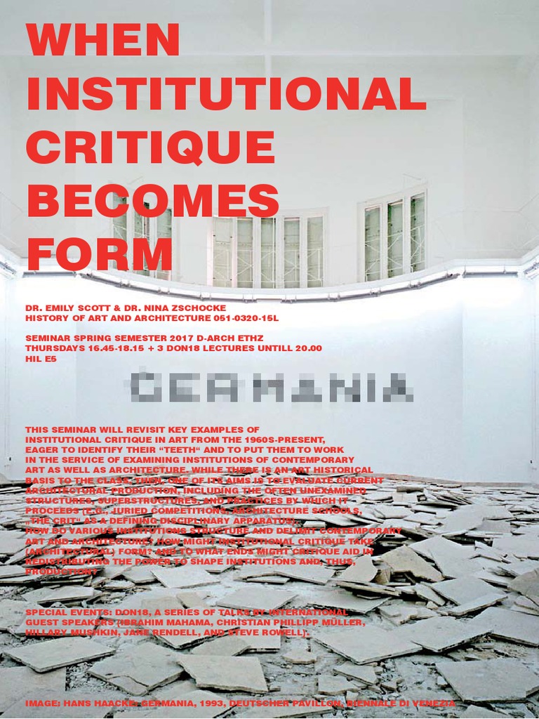 When Institutional Critique Becomes Form: Examining Art and ...