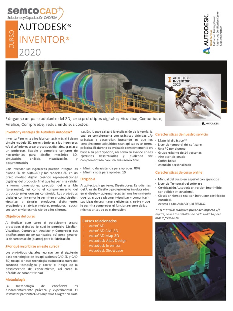 Autodesk Inventor Brochure Semco 2020 Web | PDF | Ingeniería | Software