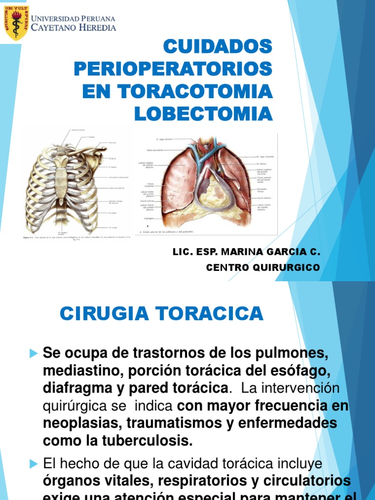 Cuidados Perioperatorio en Lobectomia | Pulmón | Sistema respiratorio