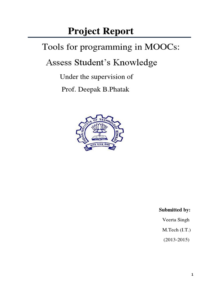 Project Report: Tools For Programming in Moocs: Assess Student'S ...