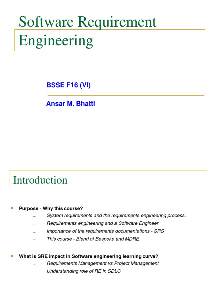 Understanding Software Requirement Engineering: An Introduction to the ...