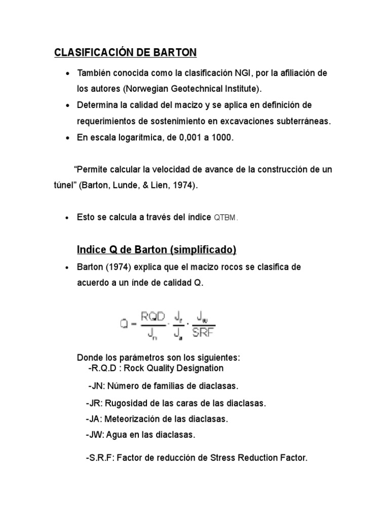 Clasificación de Barton | PDF | Física Aplicada e Interdisciplinaria ...