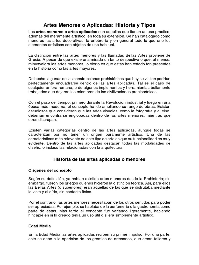 Artes Menores o Aplicadas | PDF | David | Artes Decorativas