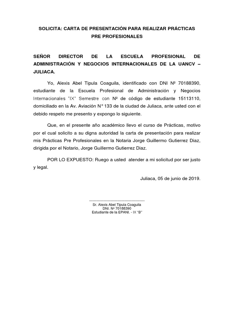 Solicitud de Practica | PDF