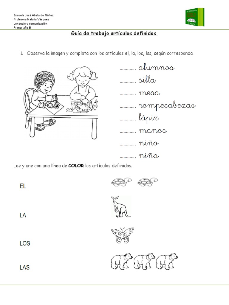 Articulos Definidos e Indefinidos | PDF | Artes del Lenguaje y ...