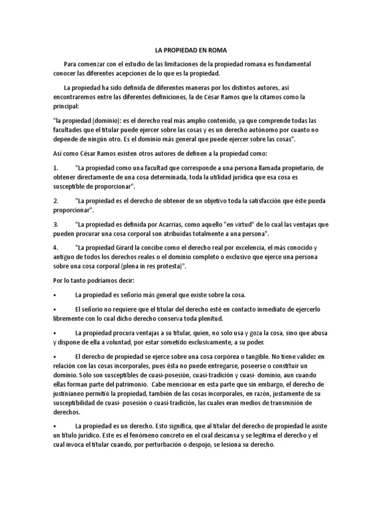 La Propiedad en Roma | PDF | Propiedad | Instituciones sociales