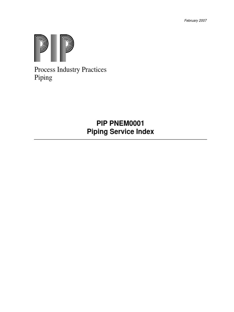PIP PNEM0001 - Piping Service Index PDF | Download Free PDF | Polyvinyl ...