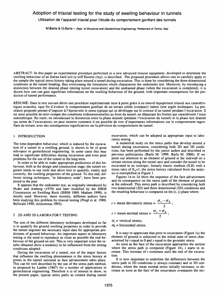 Triaxial Test Swelling Rock | PDF | Stress (Mechanics) | Porosity