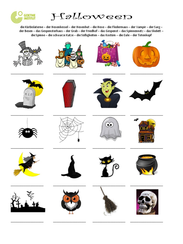 Halloween Wortschatz Arbeitsblatter - 74168 | PDF