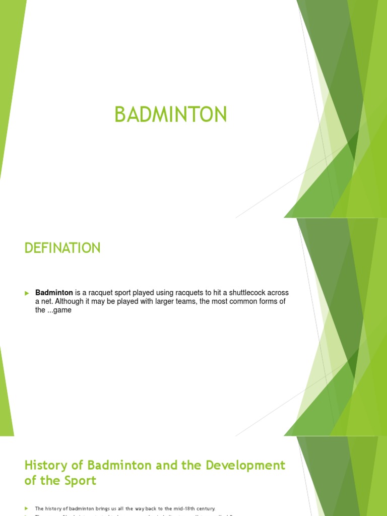 BADMINTON Power Point | PDF | Racquet Sports | Sports