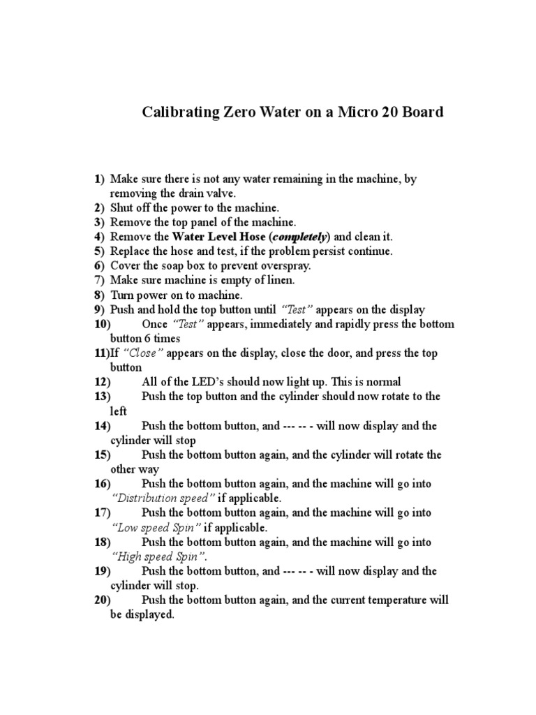 Calibrating Zero Water On A Micro 20 Board | PDF | Manufactured Goods ...