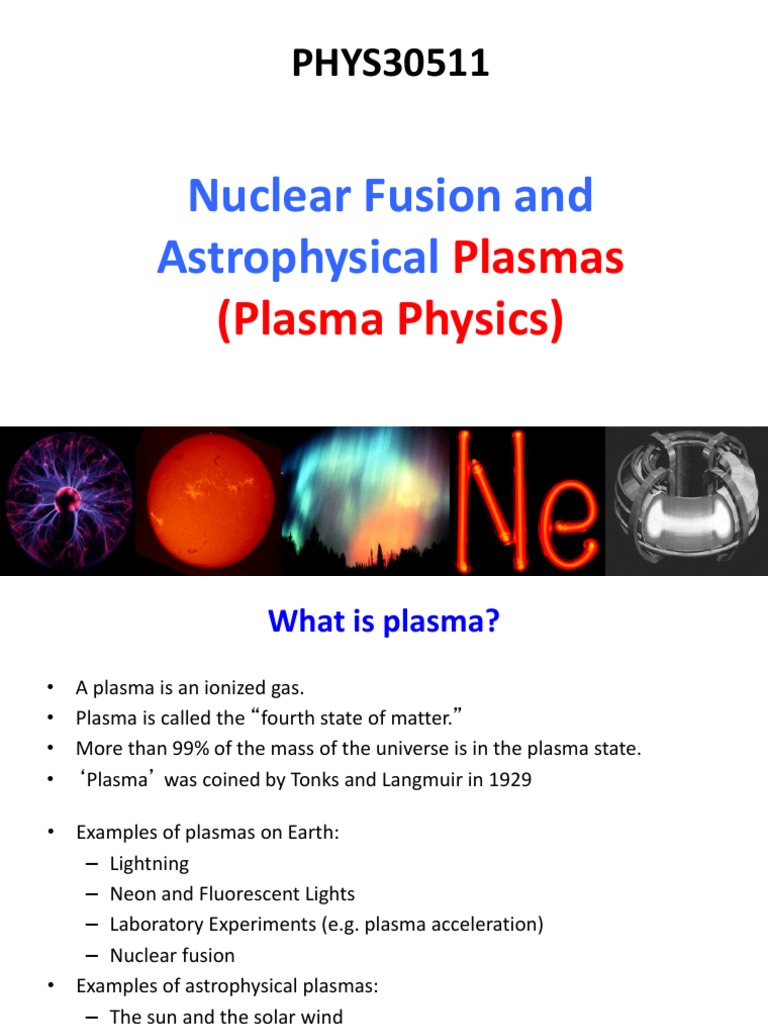 Chapter 1 | PDF | Nuclear Fusion | Plasma (Physics)