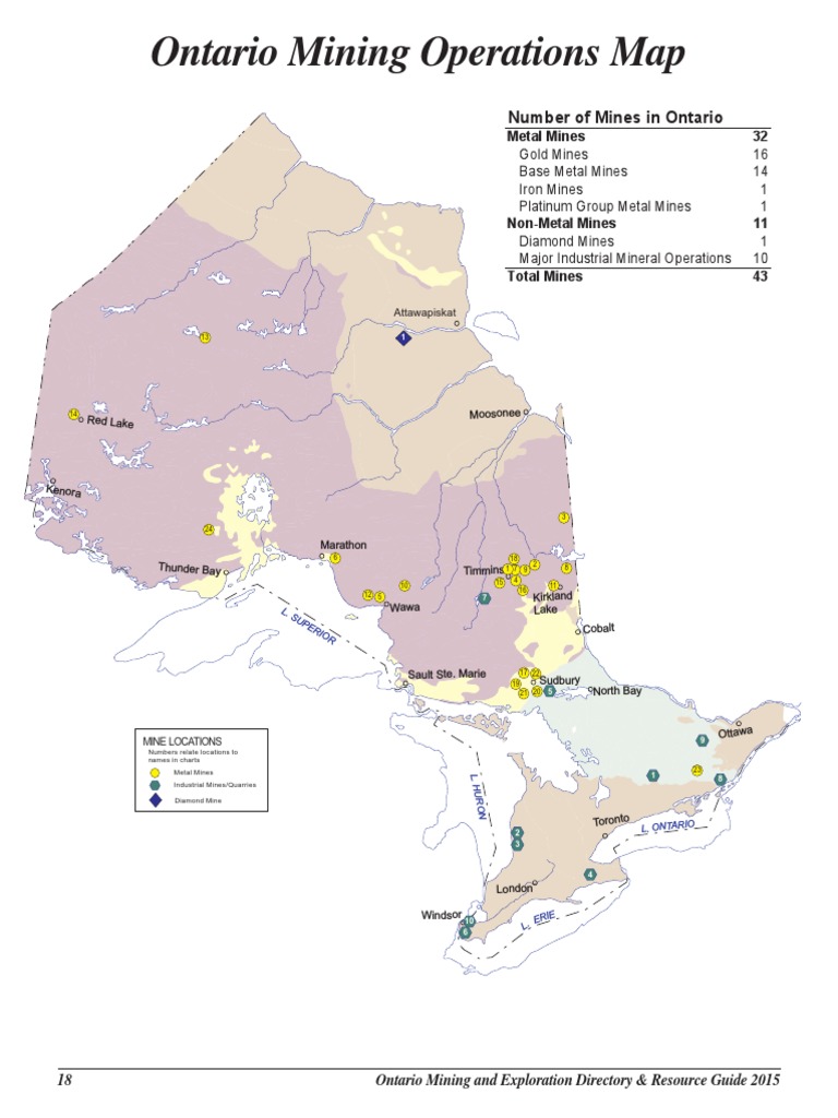 Ontario Mining Operations 2015 | PDF | Mining | Ontario