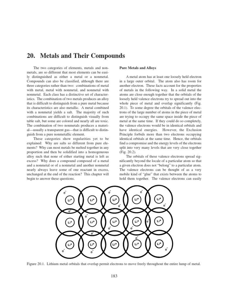 Metals and Their Compounds | PDF | Chemical Bond | Ion