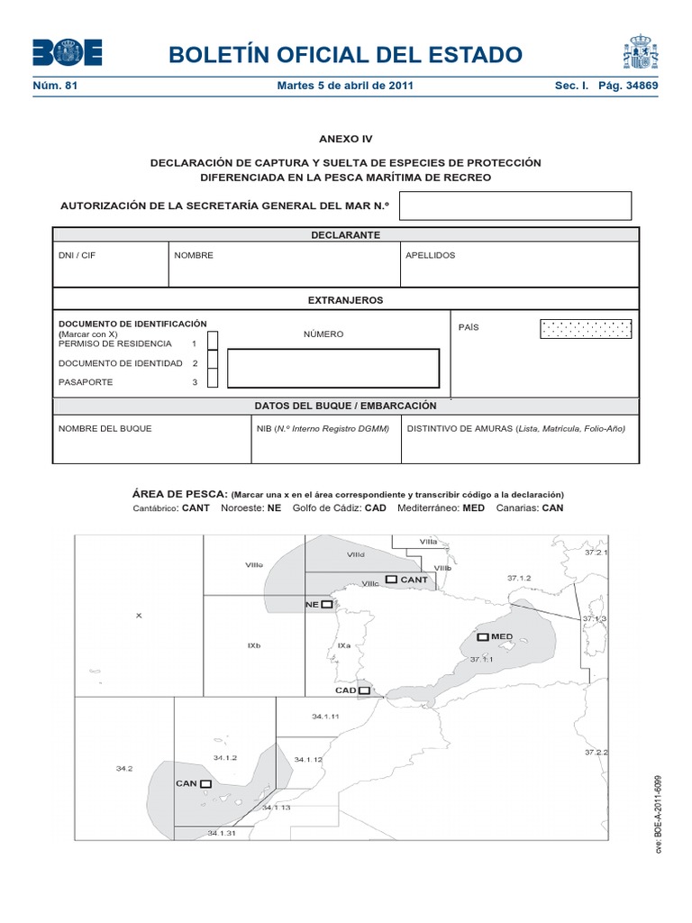 Anexo IV Declaracion Capturas Tunidos | PDF | Pescado | Acuicultura