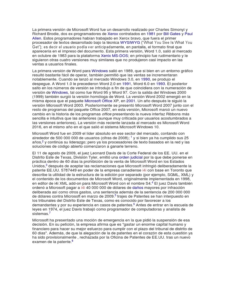 La Primera Versión de Microsoft Word Fue Un Desarrollo Realizado Por ...