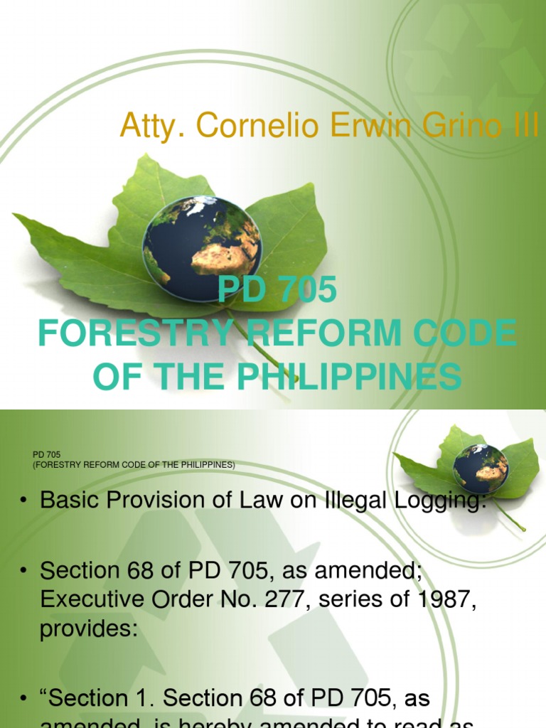 PD 705 | PDF | Forestry | Logging