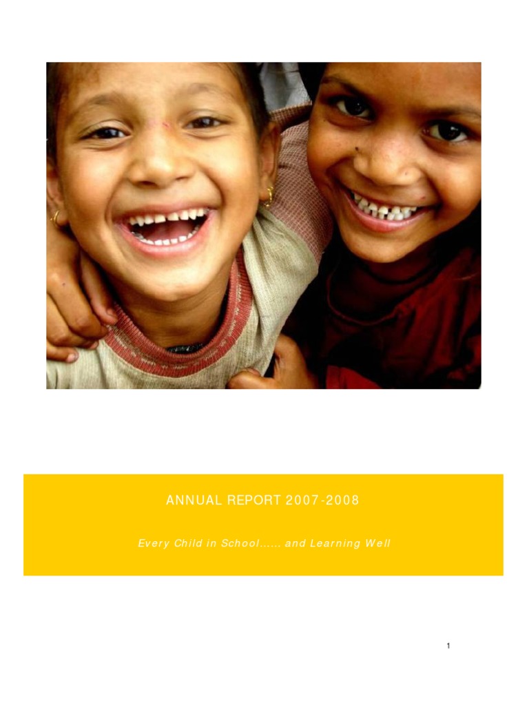 ANNUAL REPORT 2007-2008: Every Child in School and Learning Well | PDF ...
