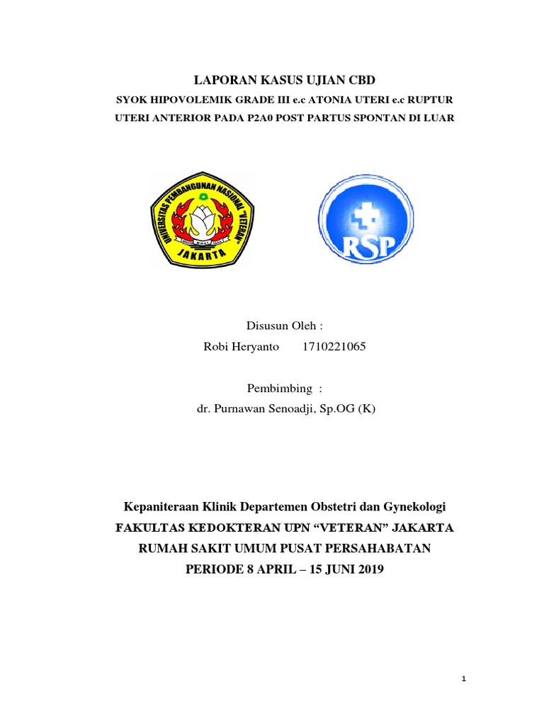 Laporan Kasus Ujian CBD HPP | PDF