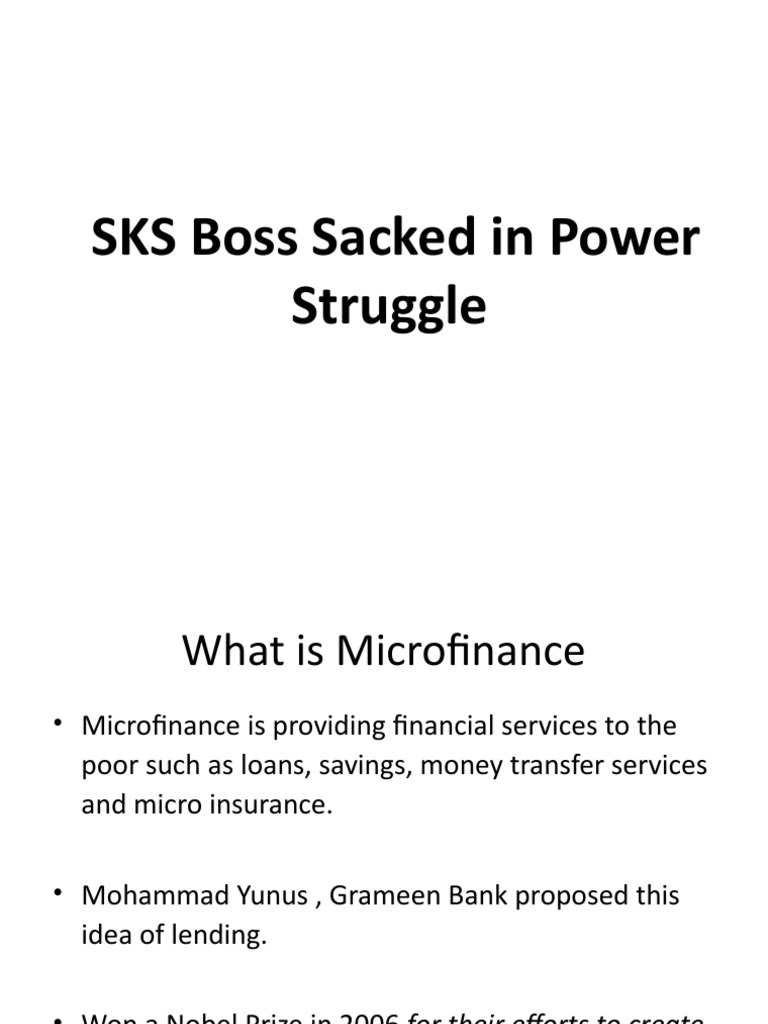 SKS Microfinance CEO Sacked Amid Turmoil | PDF