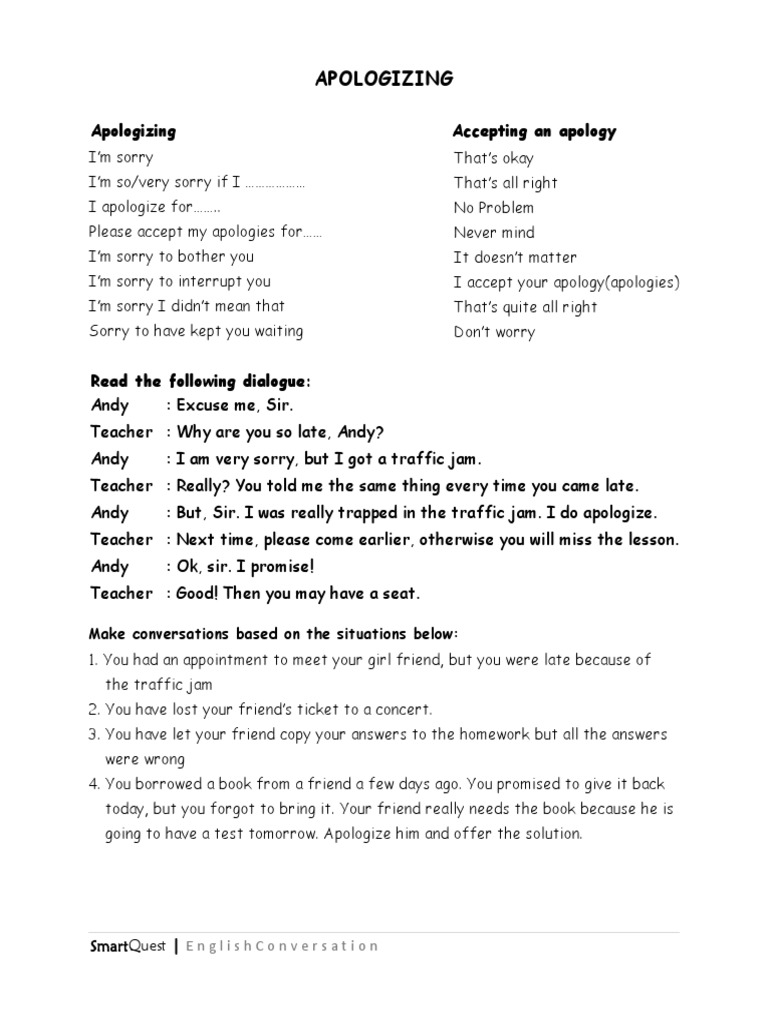 Apologizing Activities Promoting Classroom Dynamics Group Form - 25073 ...