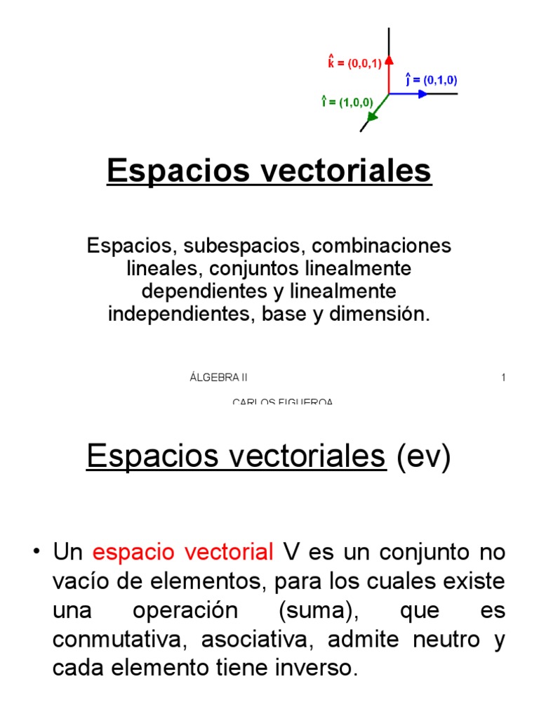 Espacios vectoriales | Espacio vectorial | Base (álgebra lineal)