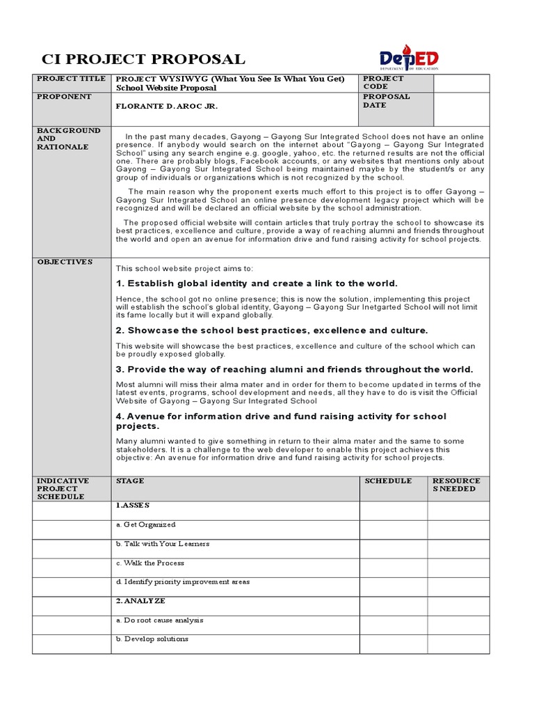 Ci Project Proposal: WYSIWYG (What You See Is What You Get) School ...