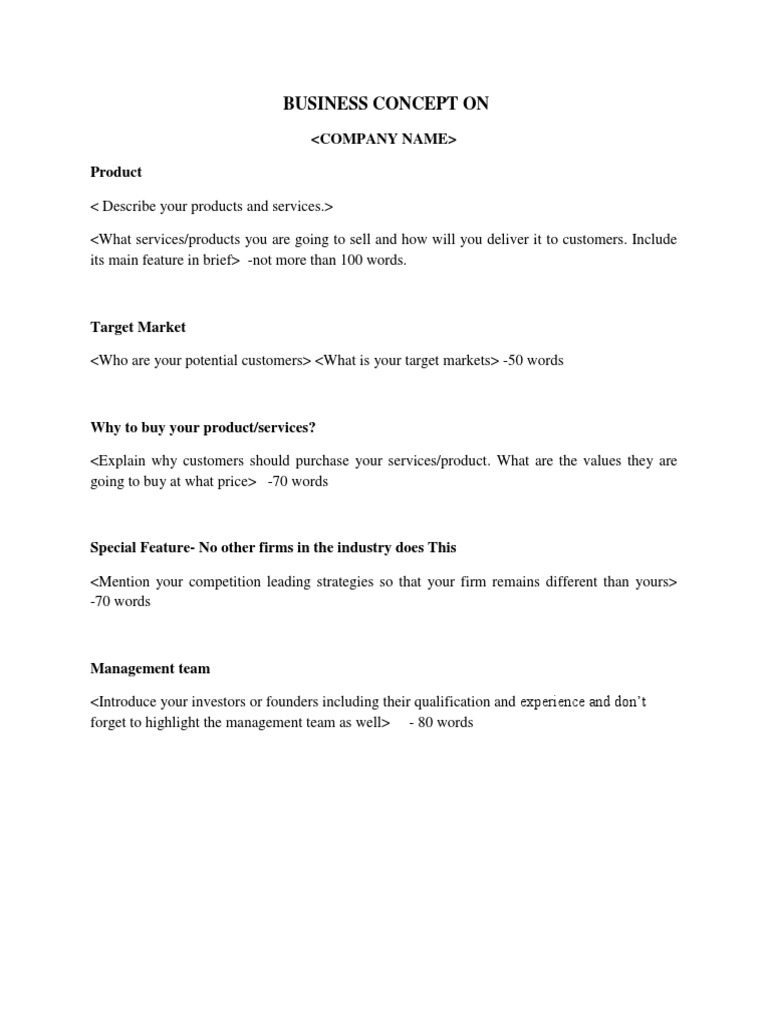 NEW BUSINESS CONCEPT Template | PDF