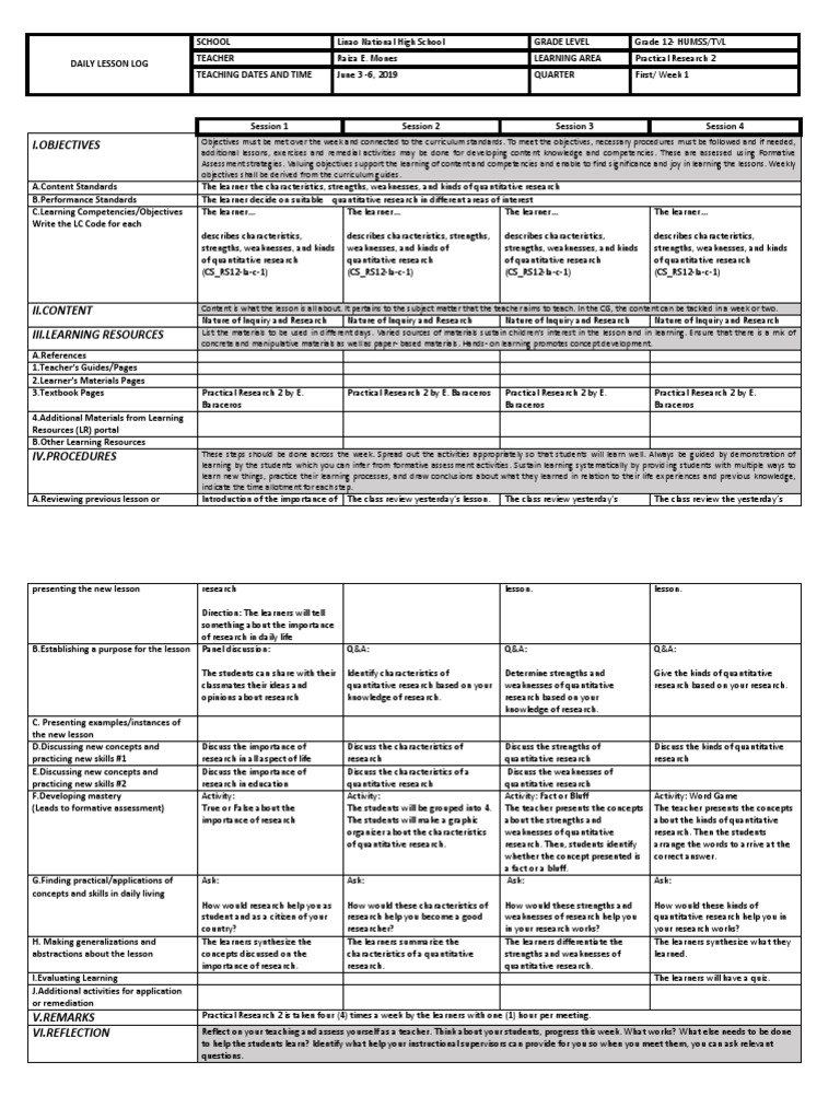 DLL Week 1-Practical 2 | Learning | Pedagogy