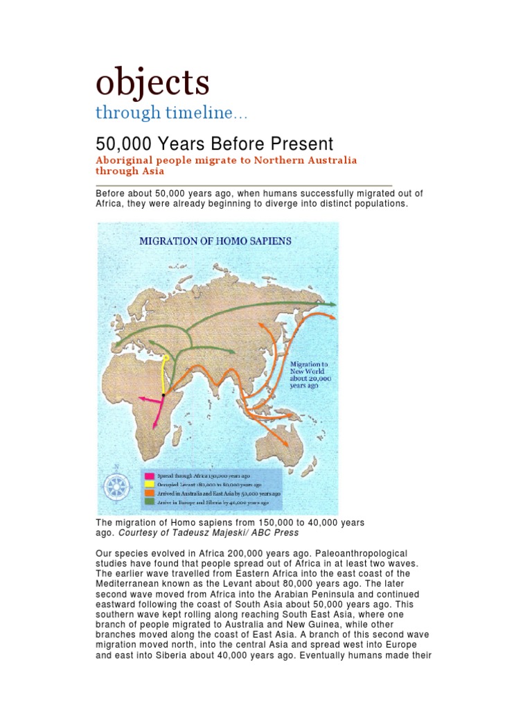 Objects: Through Timeline.. | PDF | Homo Sapiens | Africa