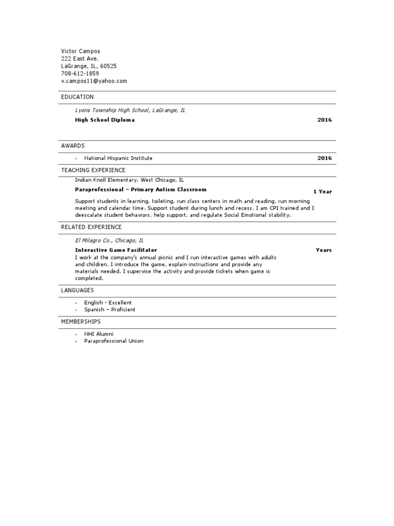 Victor Campos Resume | PDF