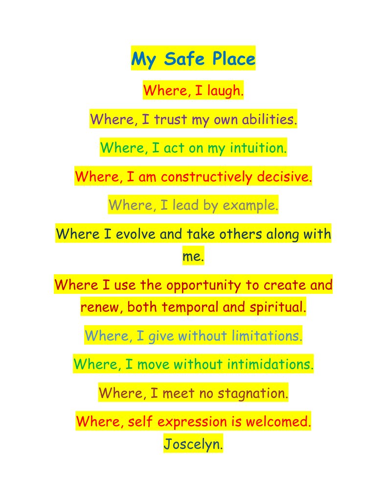 My Safe Place | PDF