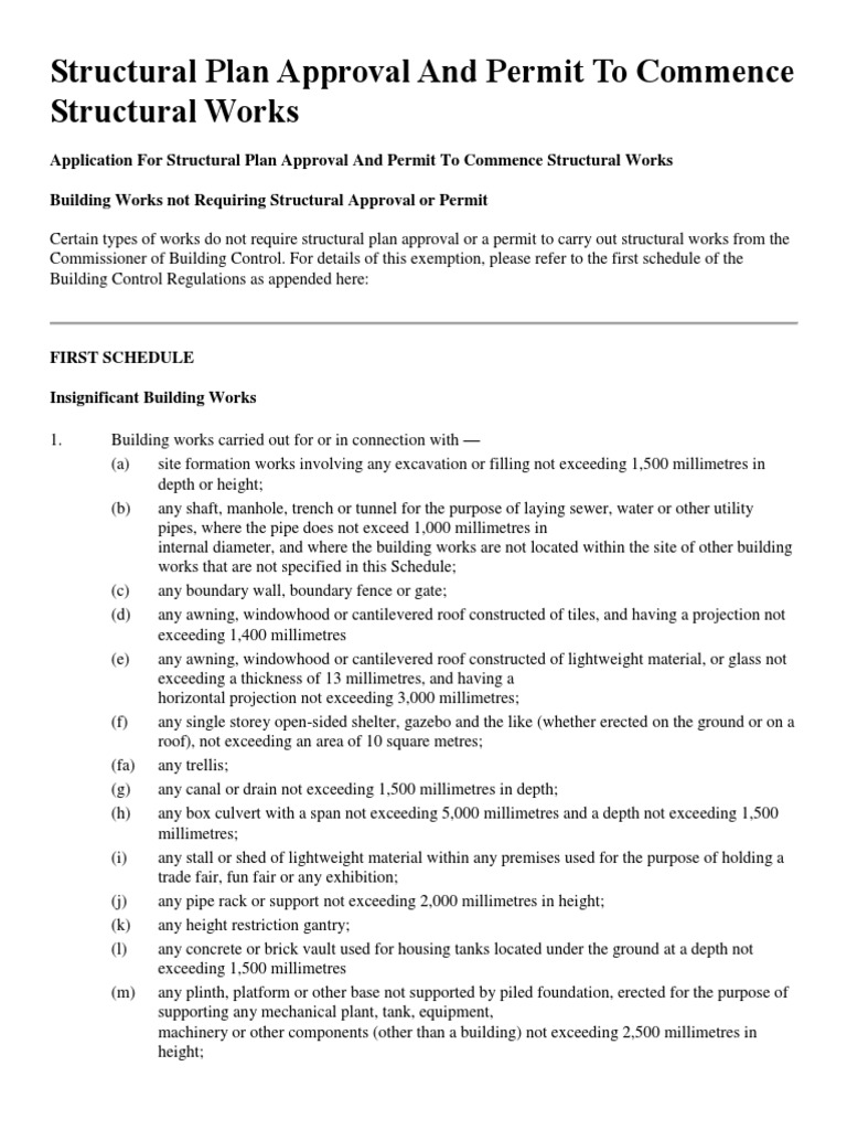 Structural Plan Approval and Permit To Commence Structural Works | PDF ...
