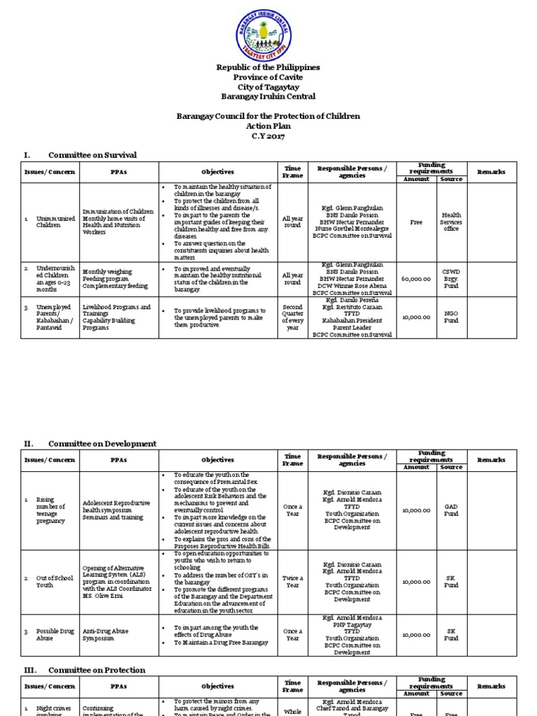BCPC Action Plan 2017 | PDF | Substance Abuse | Adolescence
